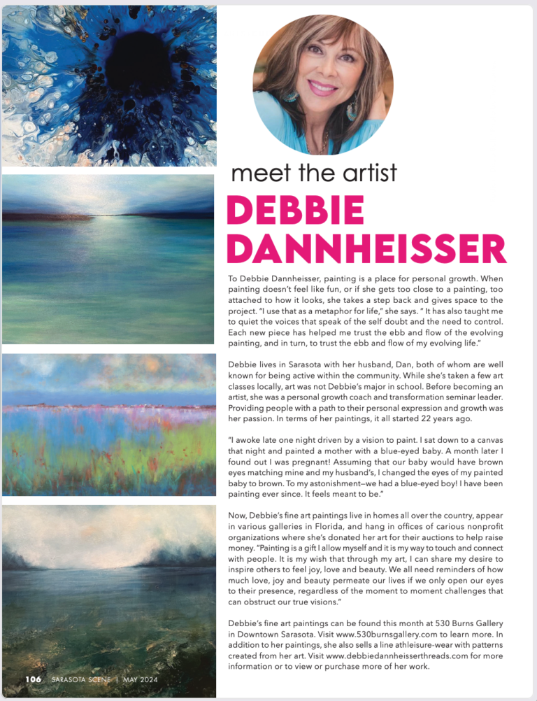 Meet The Artist - Debbie Dannheisser on the Sarasota Scene - Debbie ...